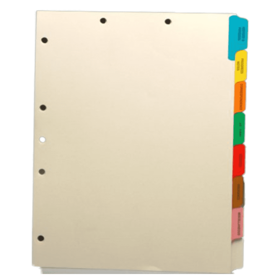 Dividers with Tabs | Custom Index Sets for Filing