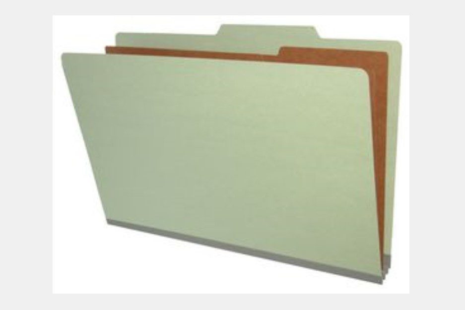 25 Pt Pressboard Classification Folders, Top Tab, Legal, 2 Dividers ...