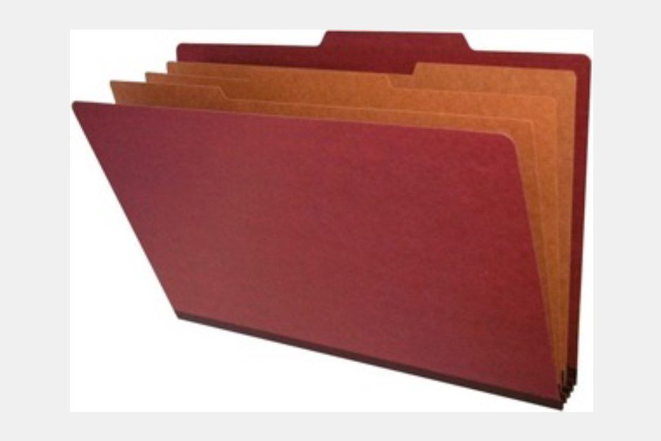 25 Pt Pressboard Classification Folders, Top Tab, Legal, 3 Dividers ...