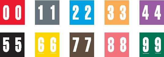 Ames Numeric Labels, Laminated, 1-7/8" X 1-7/8", Individual Numbers ...
