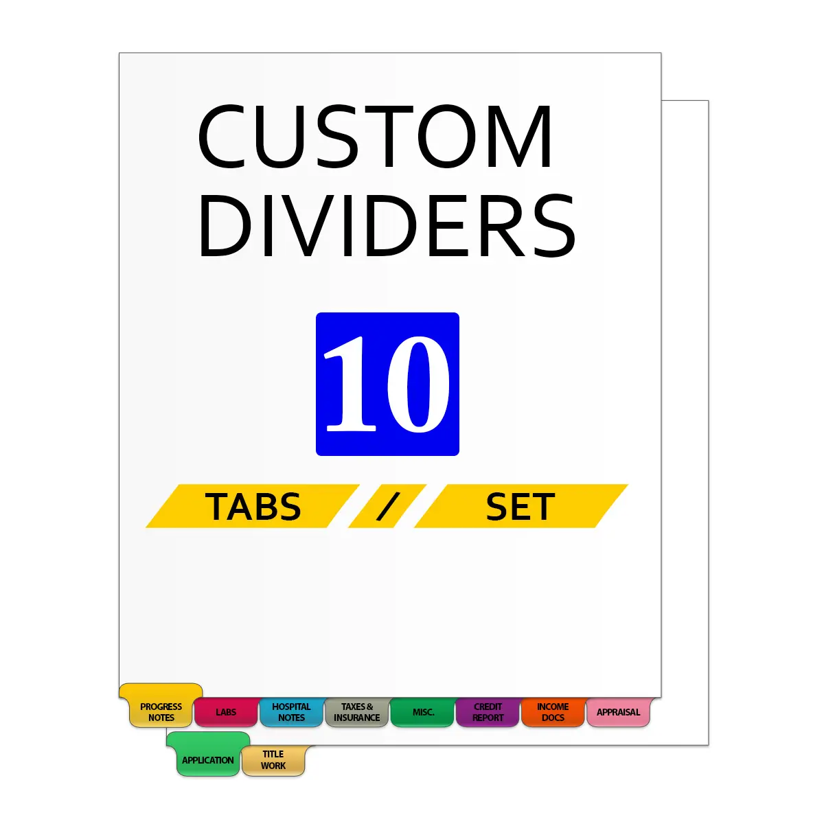 Custom 10-Tabs Dividers | Fully Tailored Sets