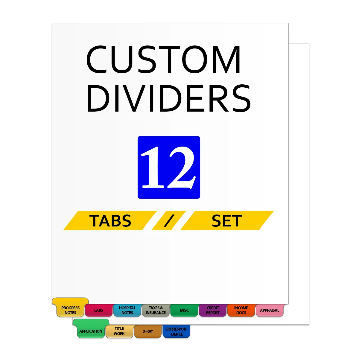 12-Tabs Custom Dividers | Chart Filing Made Easy