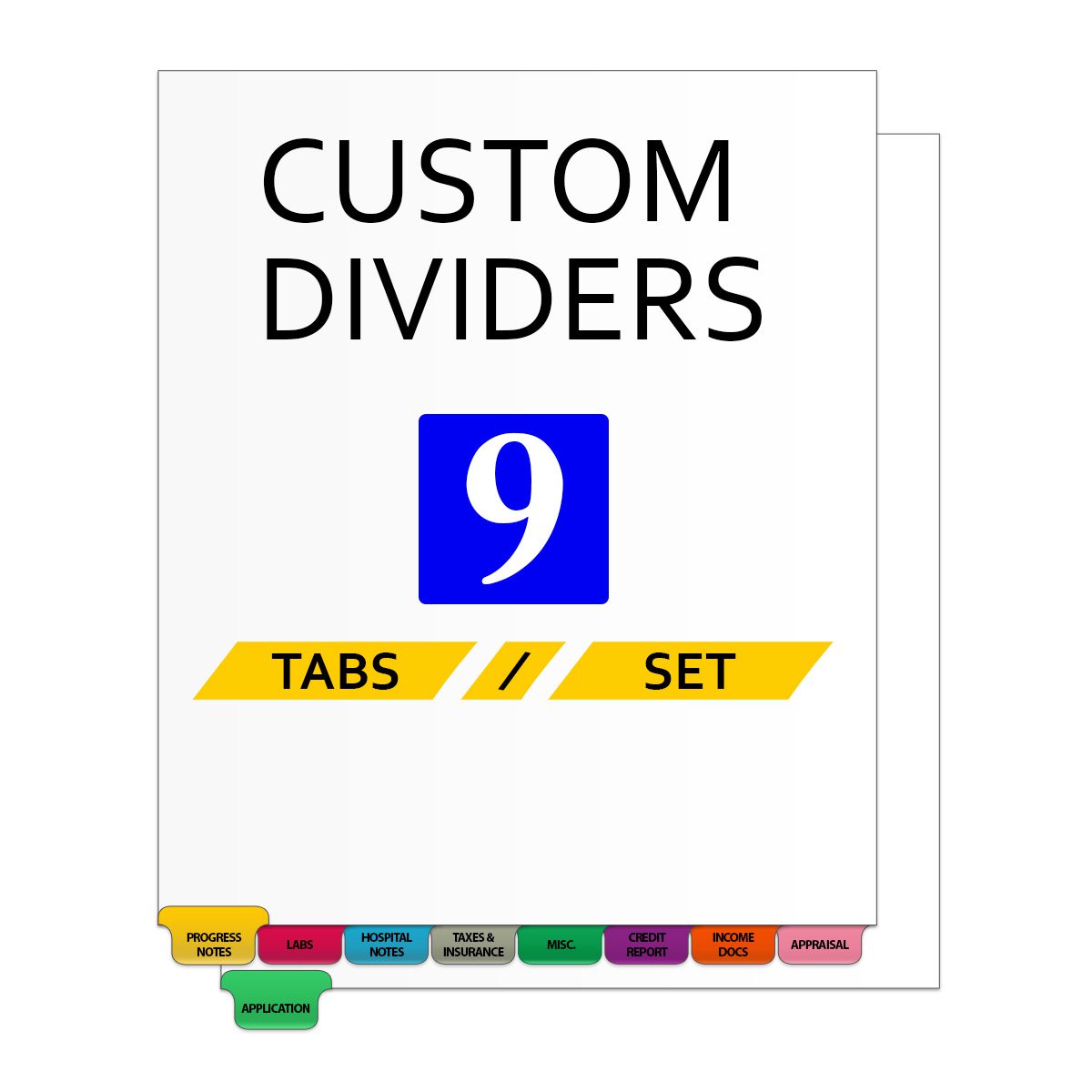 Custom 9-Tabs Dividers | Tailored Filing Tabs