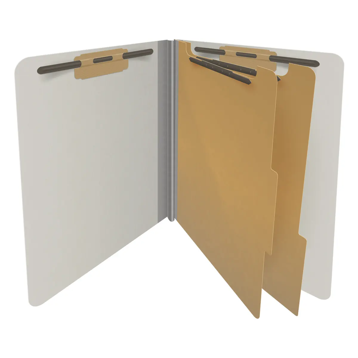 25 Pt. Pressboard Classification Folders, End Tab, Letter, 2 Dividers ...