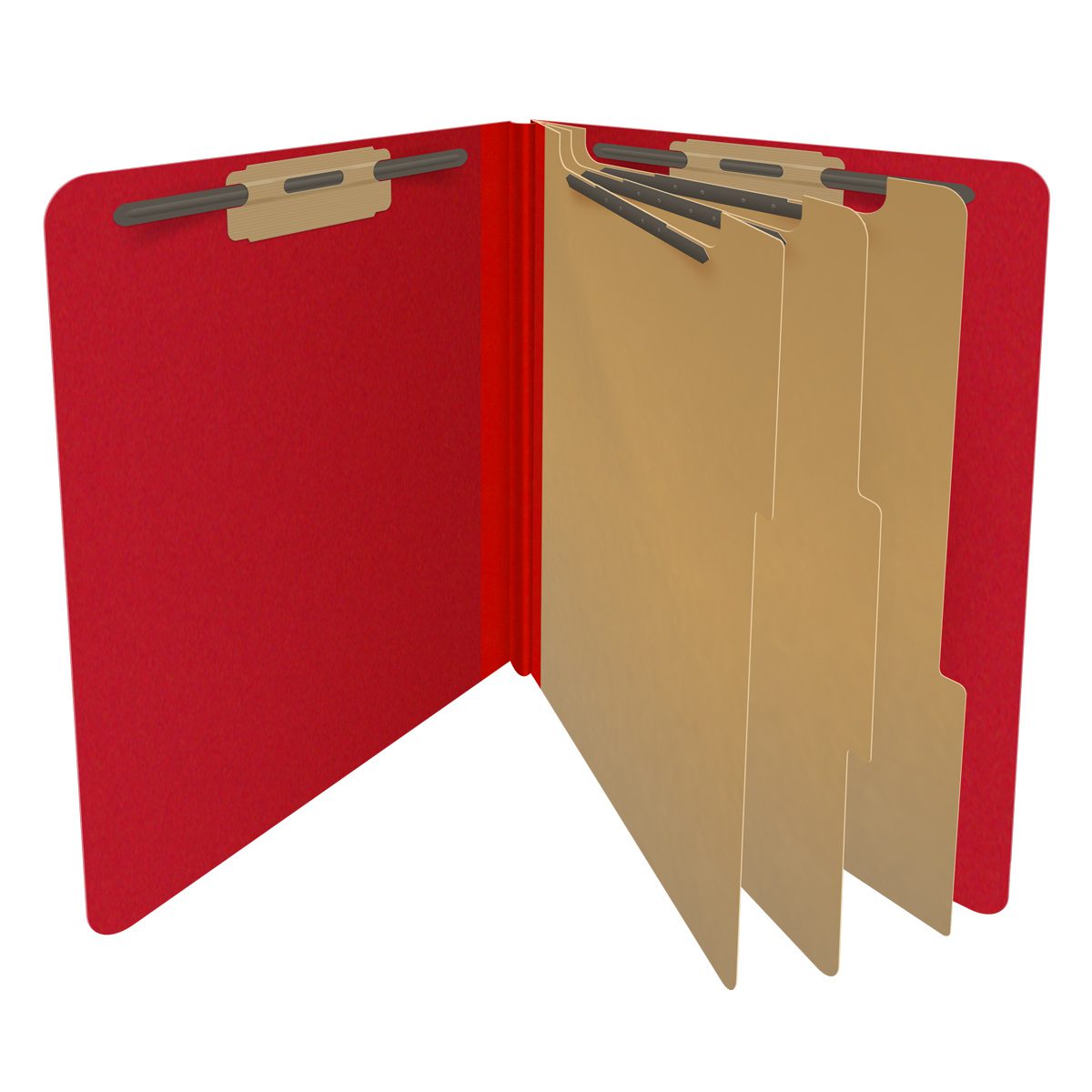 25 Pt. Pressboard Classification Folders, End Tab, Letter, 3 Dividers ...
