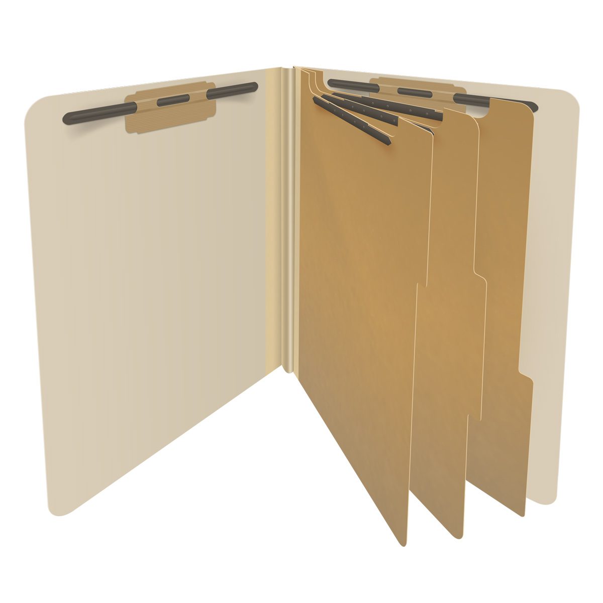 18 Pt. Manila Classification Folders, End Tab, Letter, 3 Dividers ...