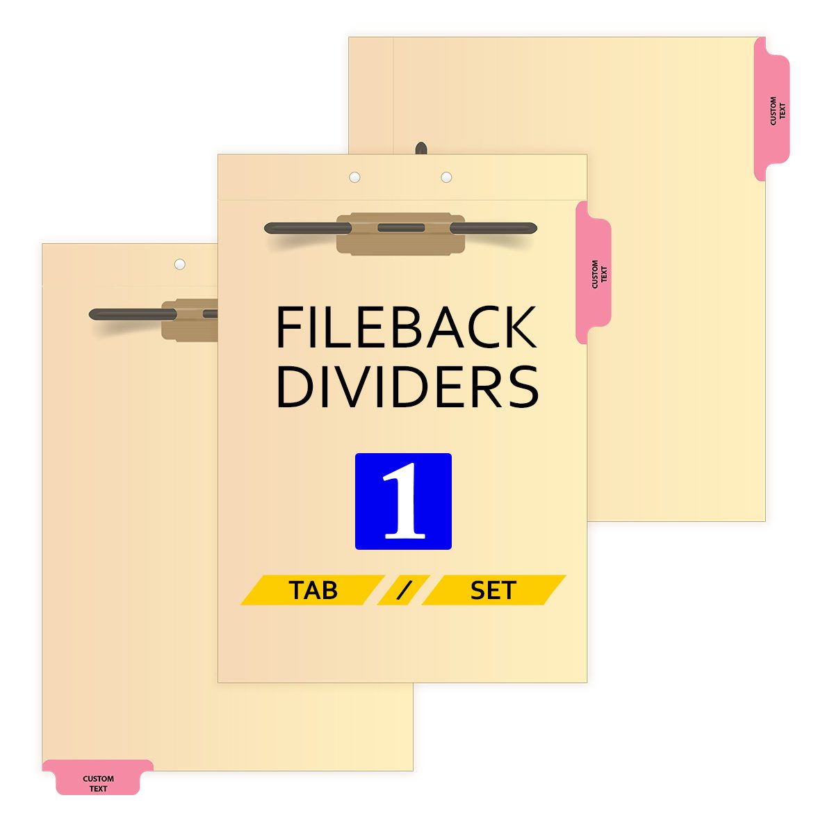 Custom 1-Tab FileBack Dividers | Ships Free